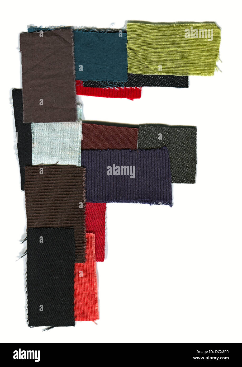 Letter F. Cotton texture Stock Photo - Alamy