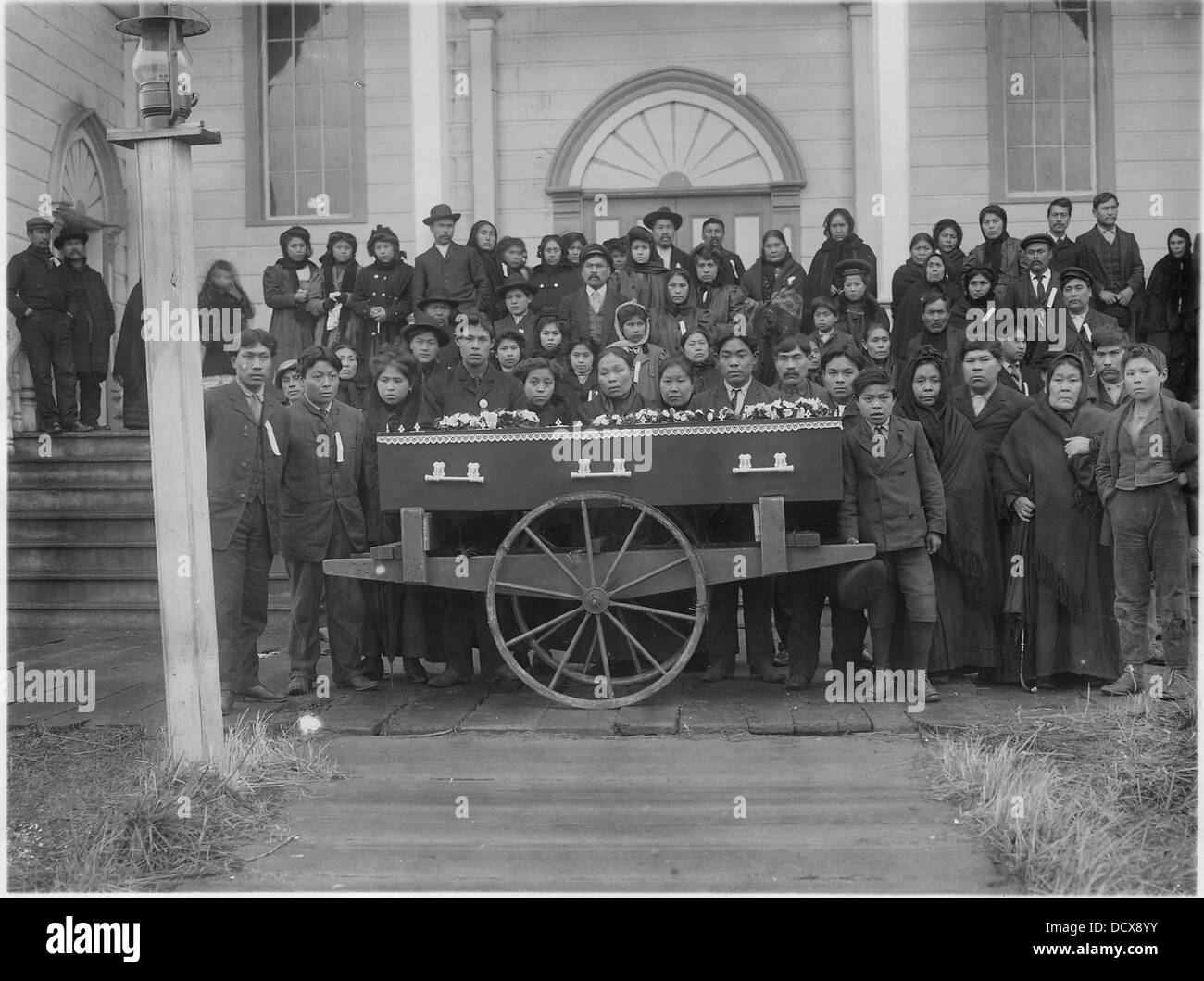 A funeral in Metlakahtla, Alaska, depicts the traditional cultural ...