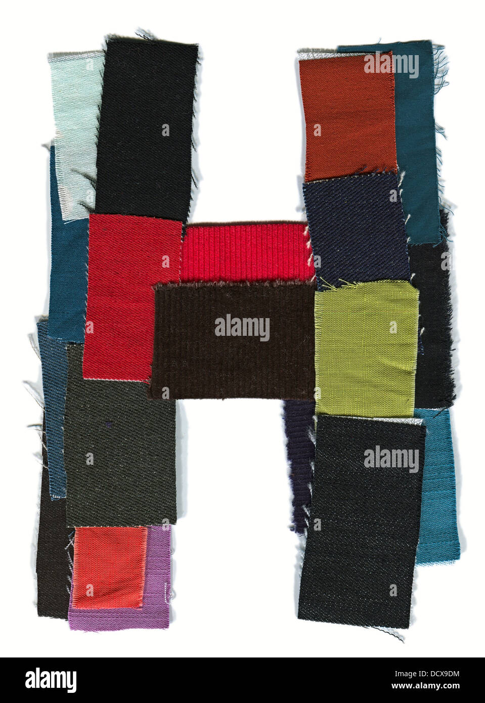 Letter H. Cotton texture Stock Photo - Alamy