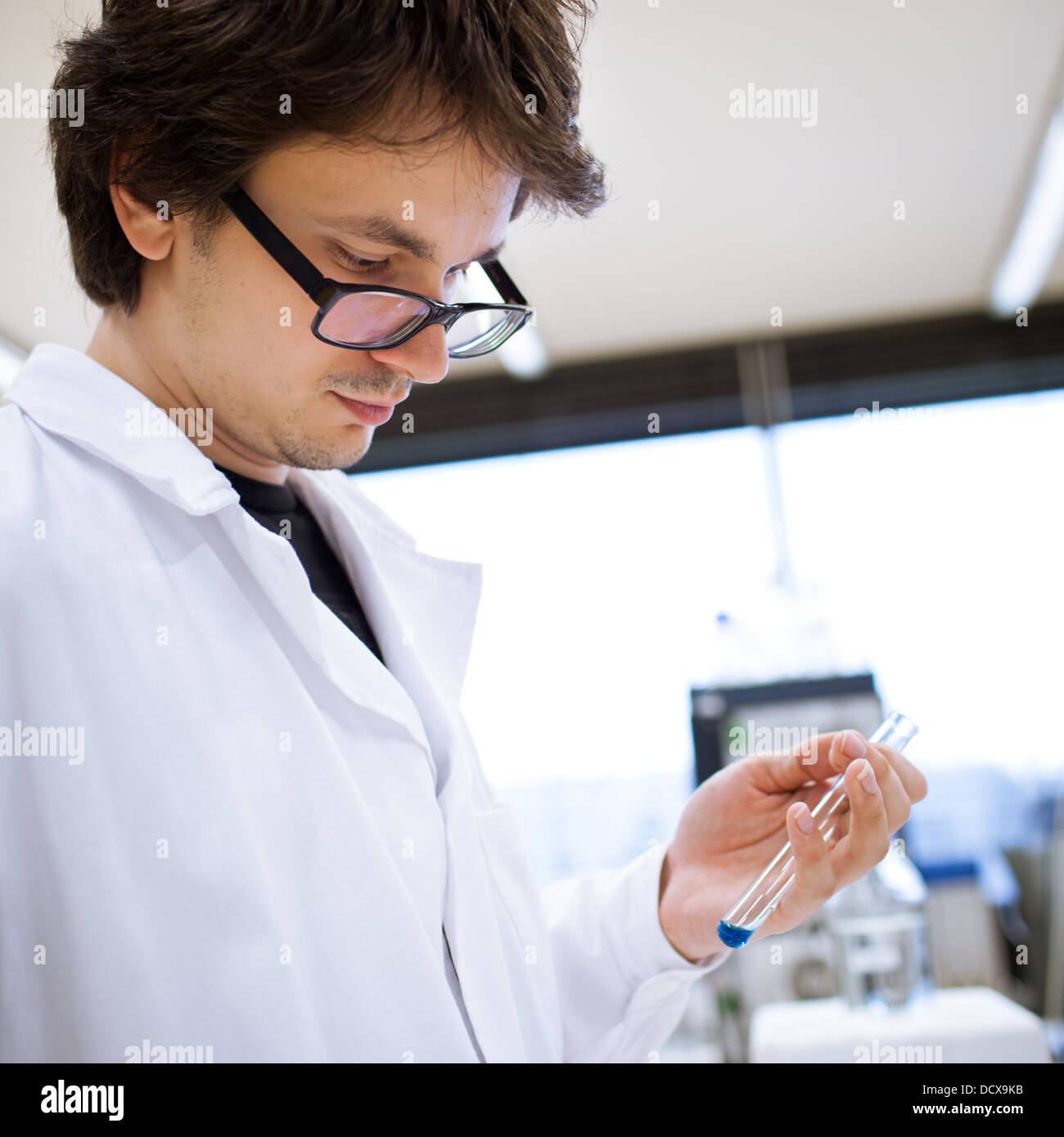 young, male researcher/chemistry student Stock Photo - Alamy