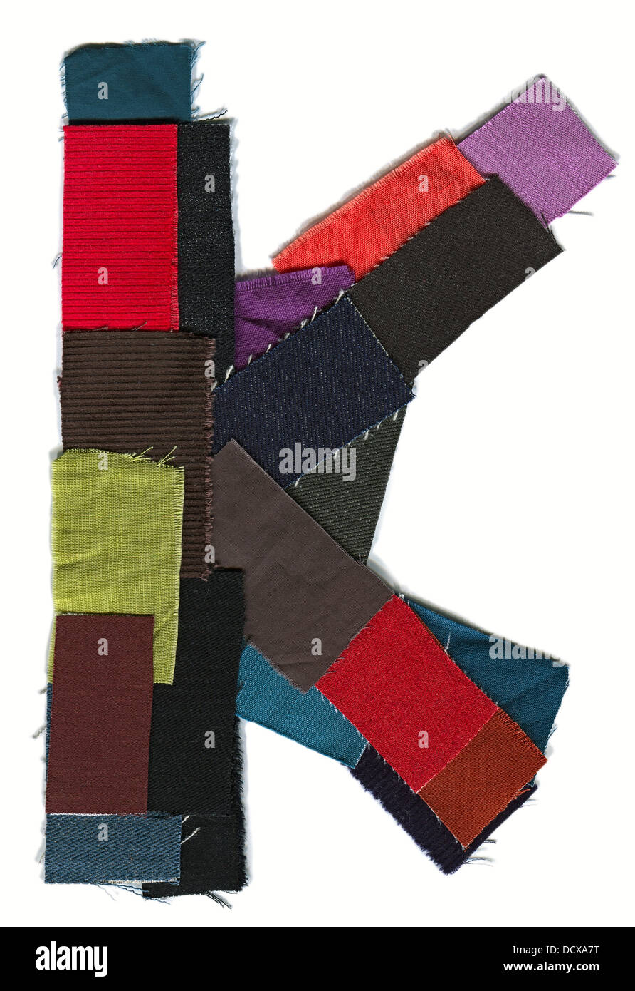 Letter K. Cotton texture Stock Photo - Alamy