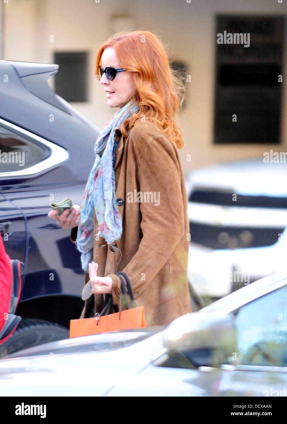 Red head Marcia Cross shopping at Ralph Lauren in Beverly Hills ...