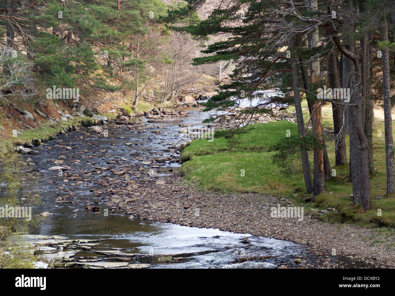 A shallow stream in the Scottish Highlands looking very beautiful ...