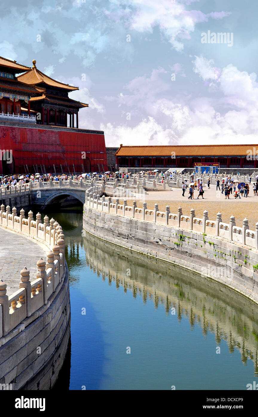 The river that runs through the Forbidden City in Beijing, China Stock ...