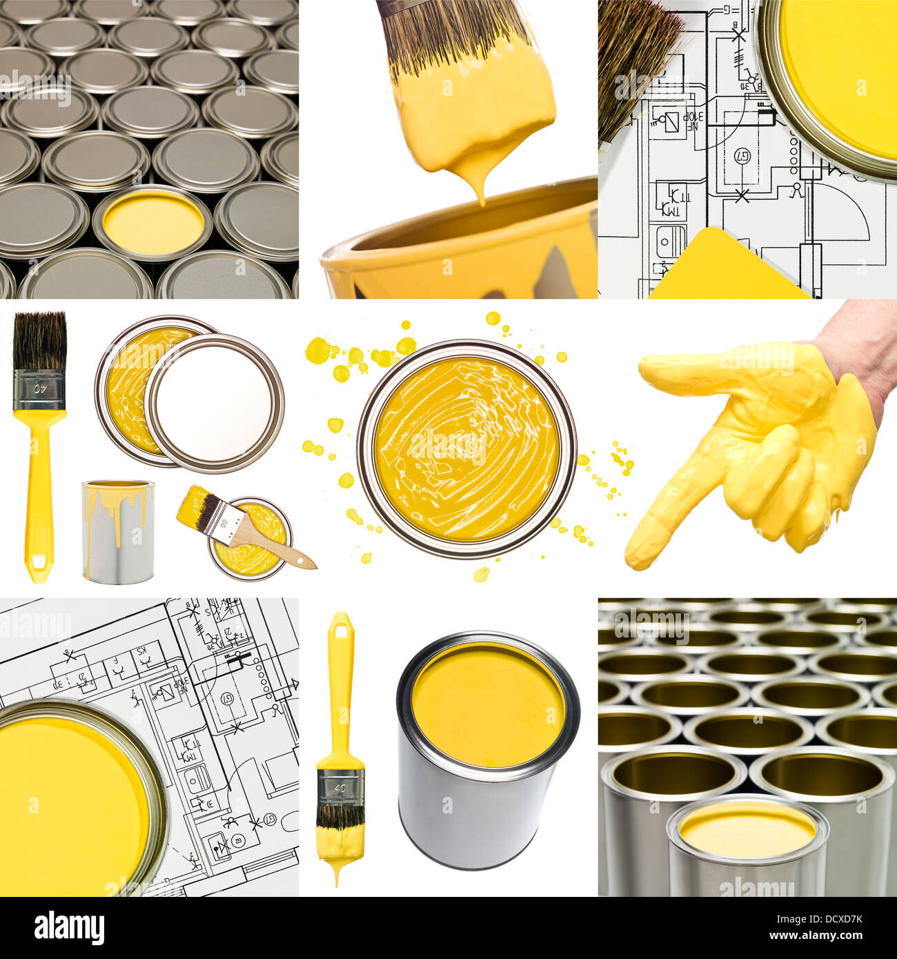 Yellow painting objects Stock Photo - Alamy