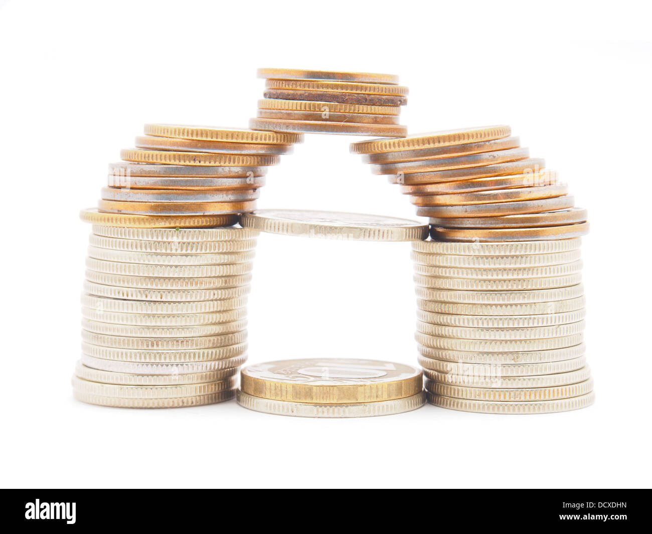 coins on white background Stock Photo - Alamy
