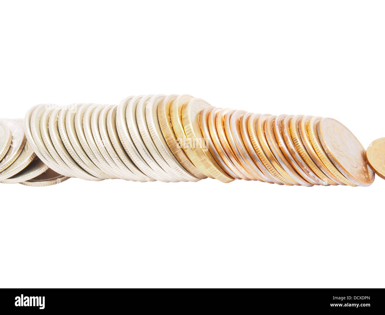 coins on white background Stock Photo - Alamy