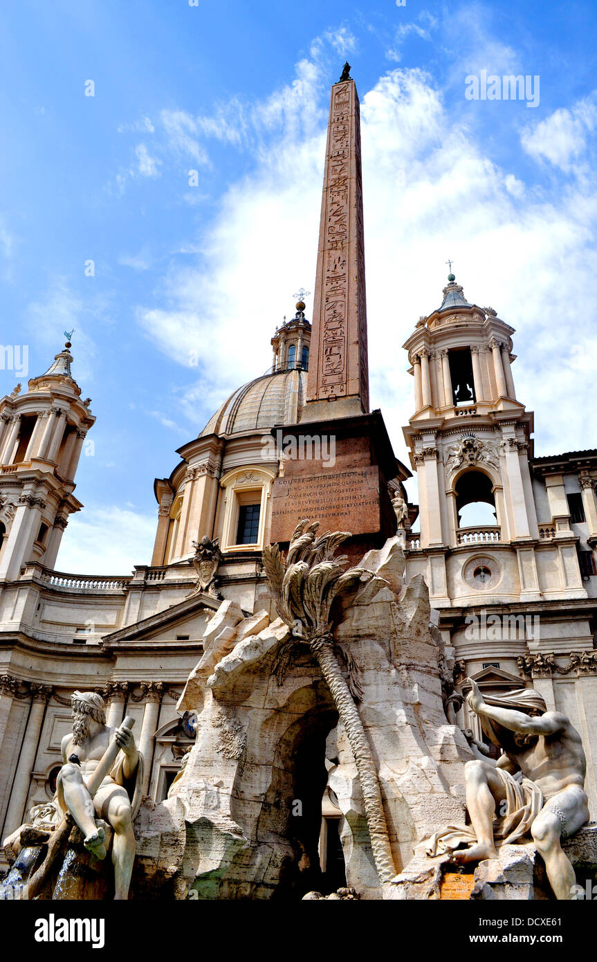 One of the statues in Piazza Navona in Rome, Italy Stock Photo - Alamy