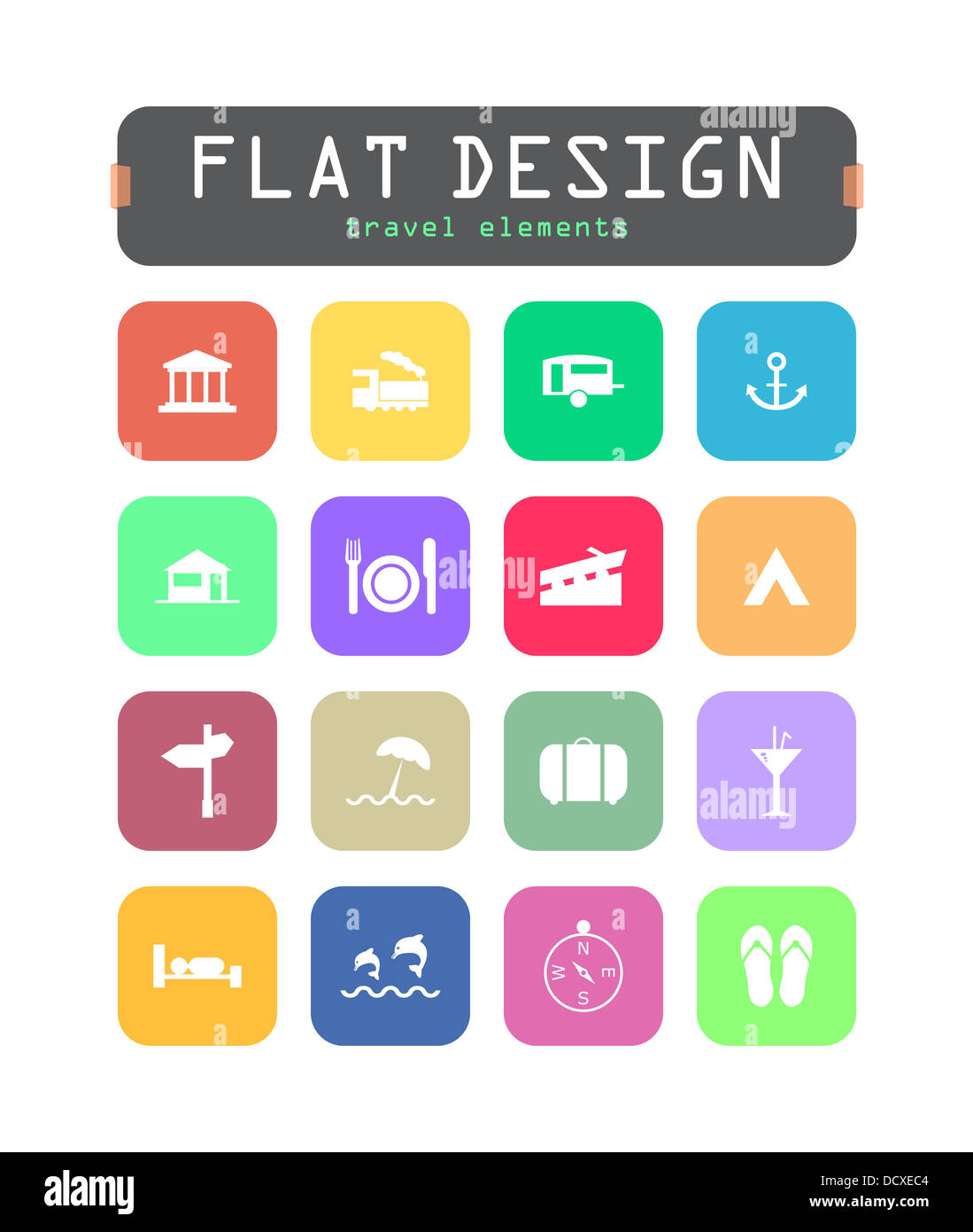 special flat ui icons for web and mobile applications Stock Photo - Alamy