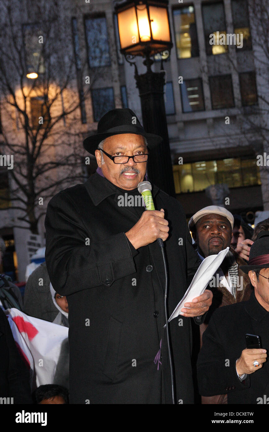 American civil rights activist Reverend Jesse Jackson addresses ...