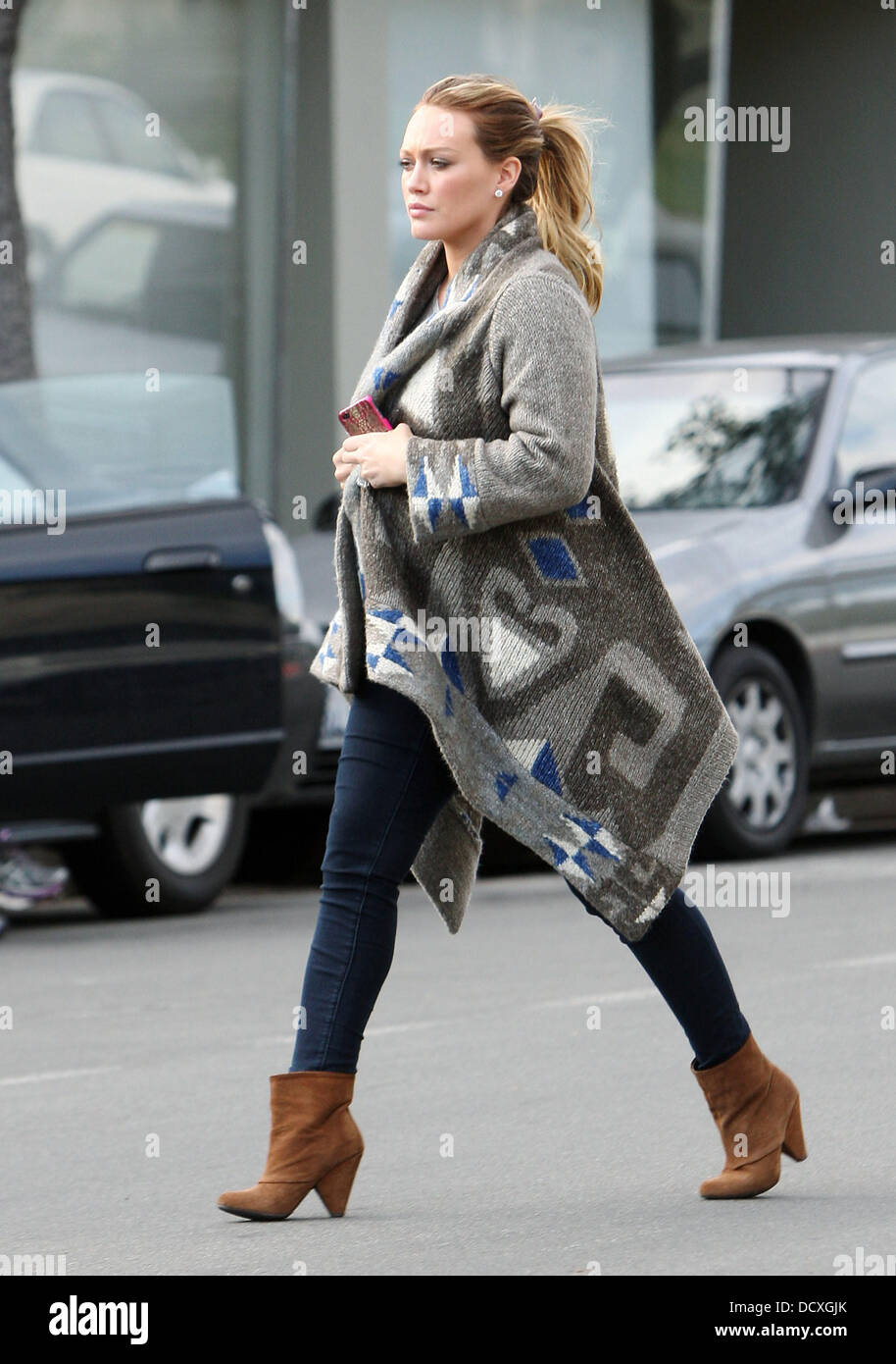 An emotional Hilary Duff cries and sheds tears as she visits her very ...