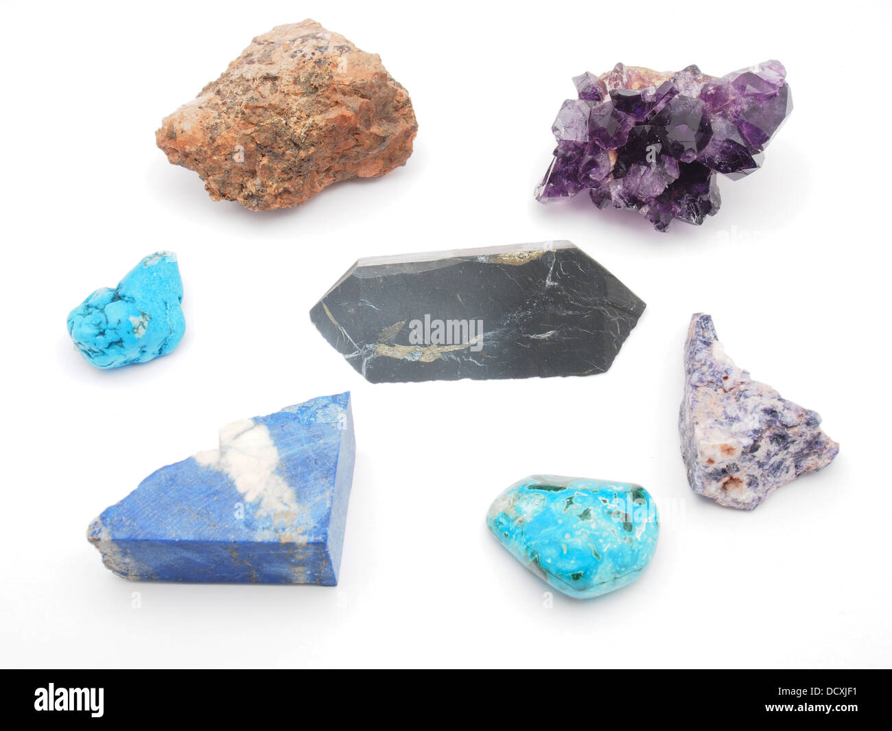 minerals on a white background Stock Photo - Alamy