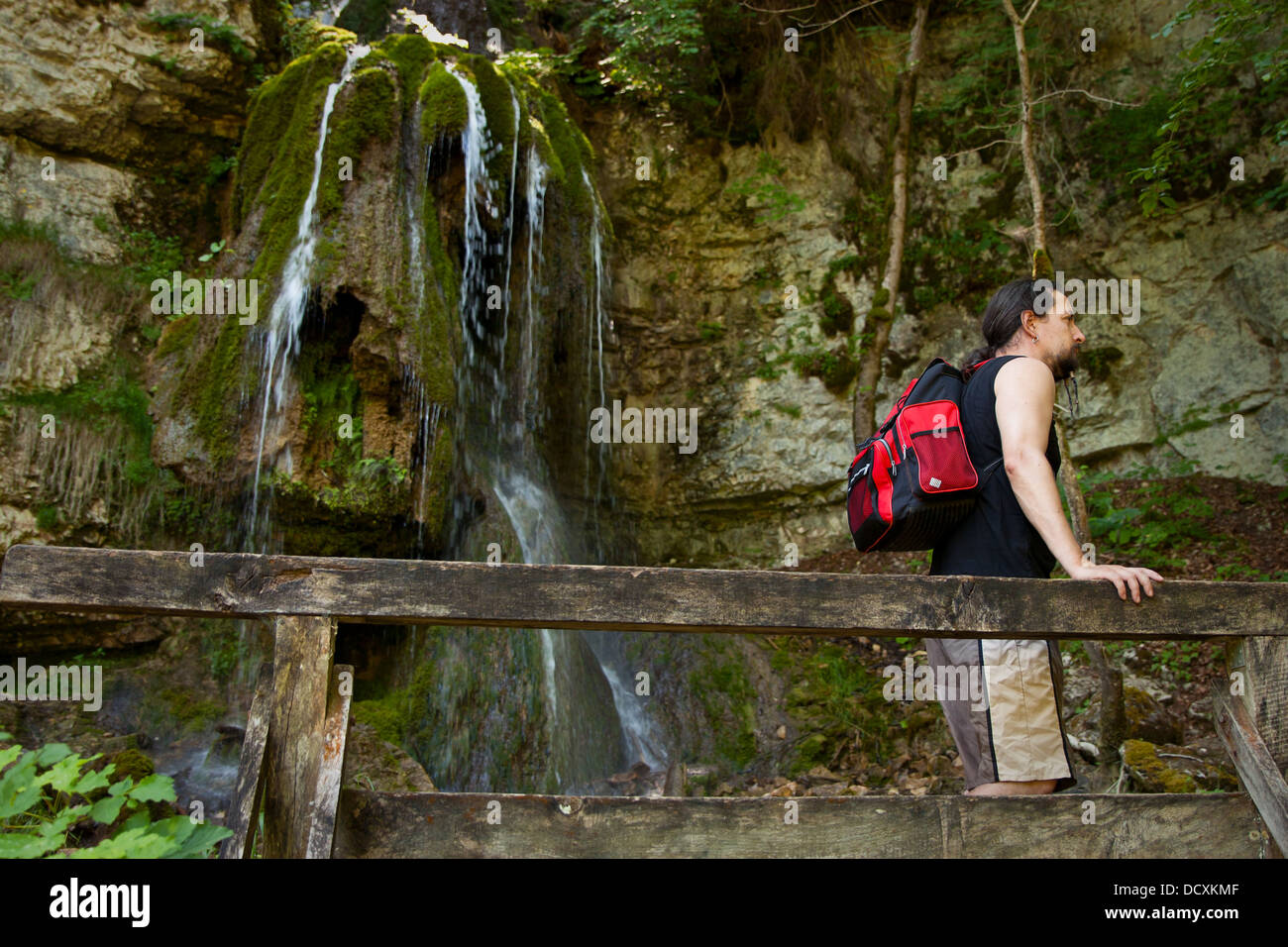 handsome hiker in a canyon Stock Photo - Alamy