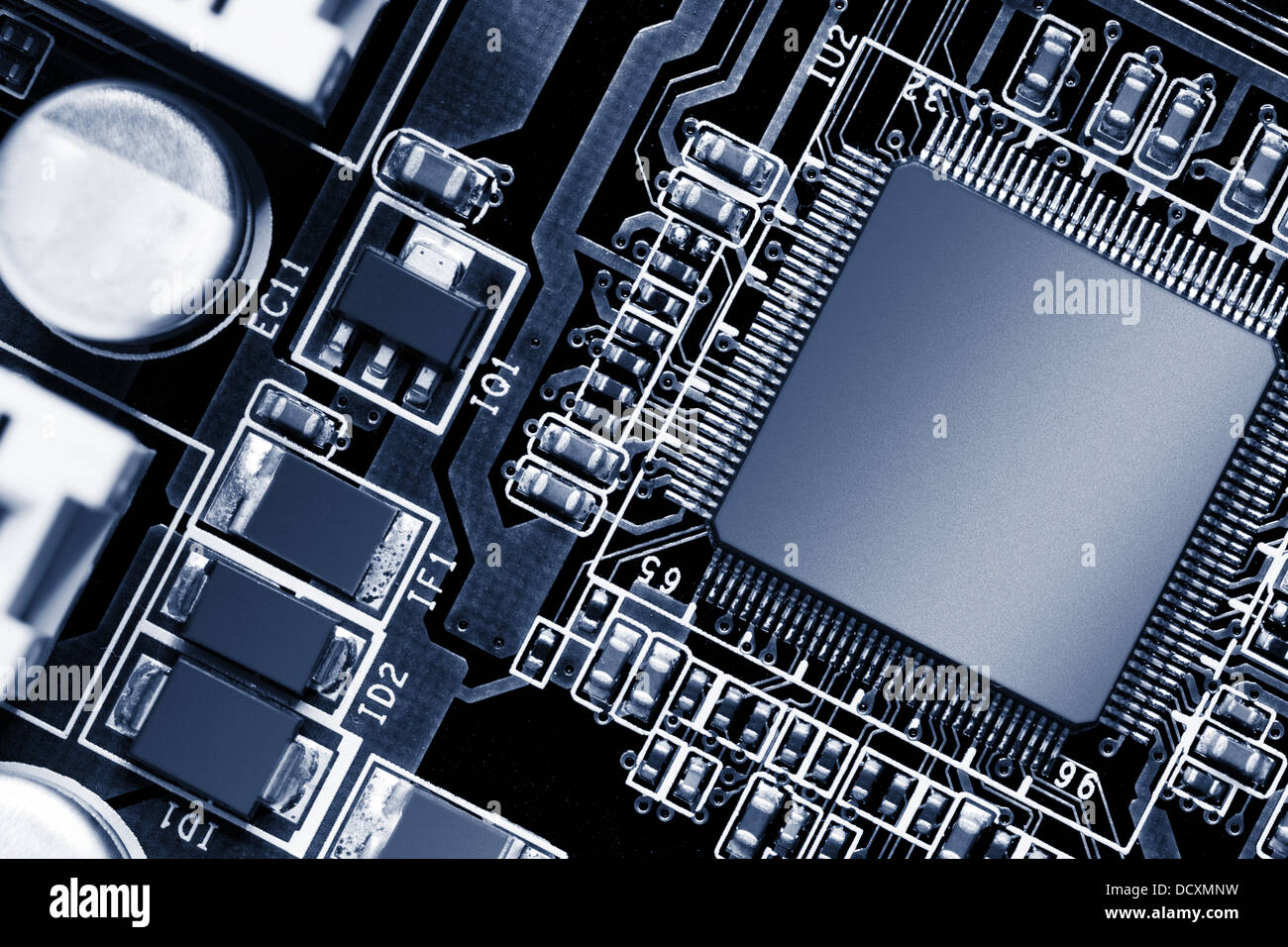 Electronic circuit chip on PCB board Stock Photo - Alamy