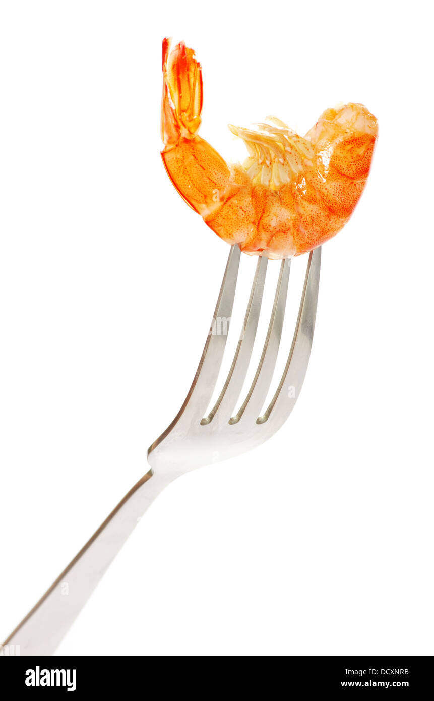 shrimp on fork Stock Photo - Alamy