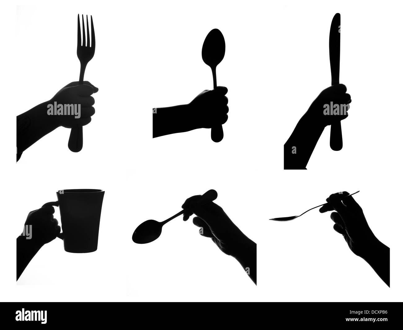 Black silhouette kitchen hand hi-res stock photography and images - Alamy