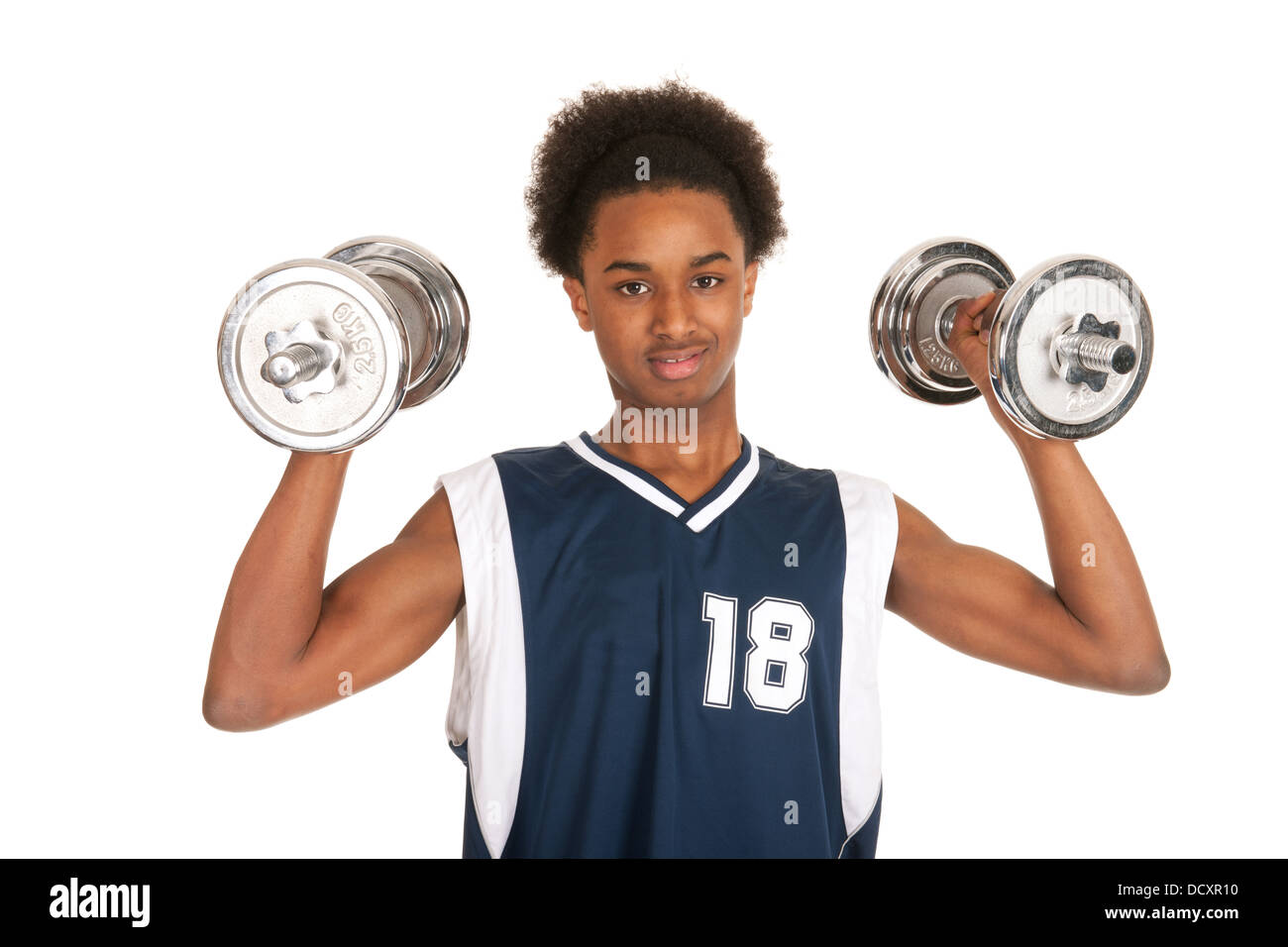 Young boy doing workout Stock Photo - Alamy