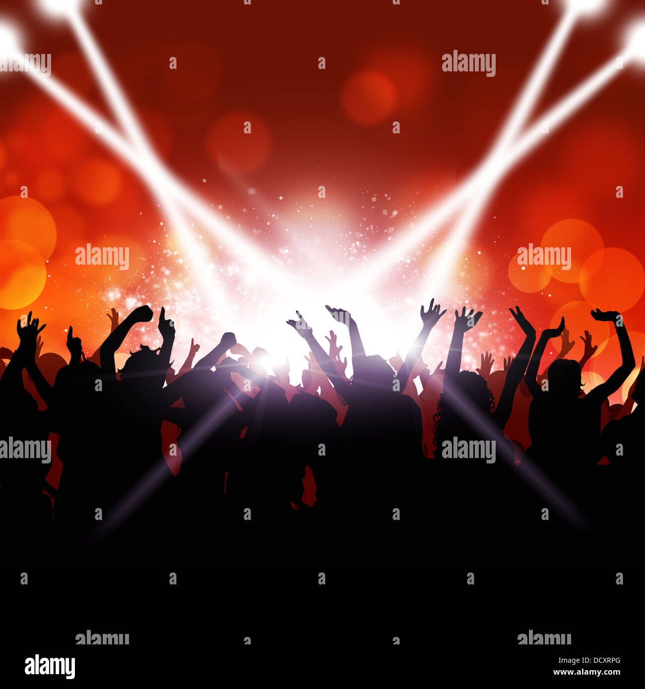 party crowd dancing under the lights and music Stock Photo - Alamy