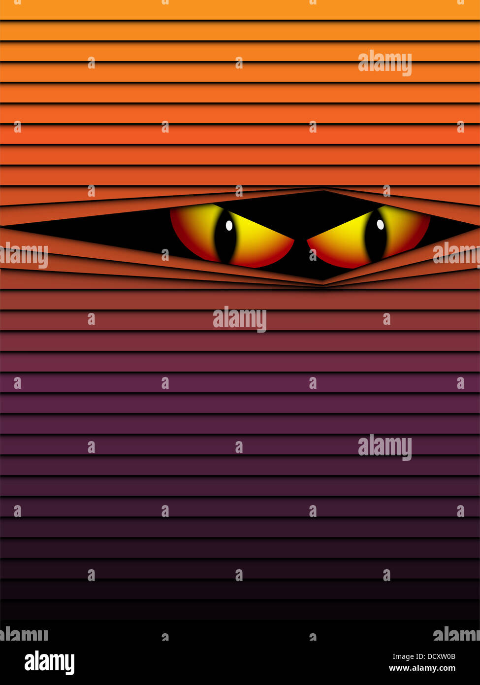 Vector Halloween Background Scary Eyes Orange Stock Photo - Alamy
