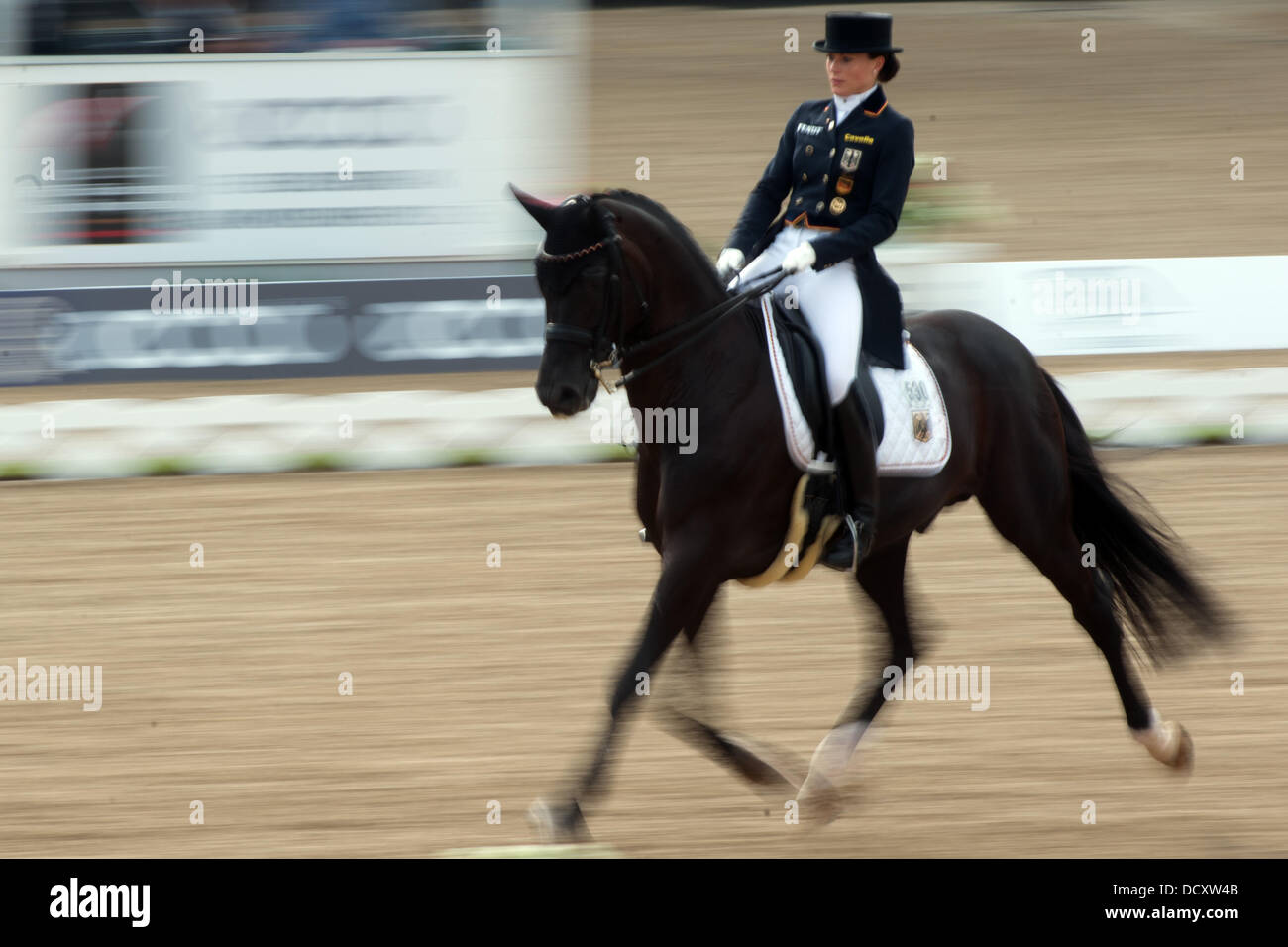 Herning, Denmark. 22nd Aug, 2013. German dressage rider Kristina Sprehe ...