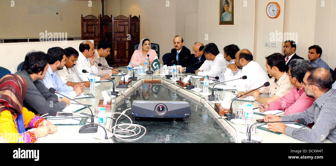 Islamabad, Pakistan. 22nd August 2013. Minister of state for informtion ...