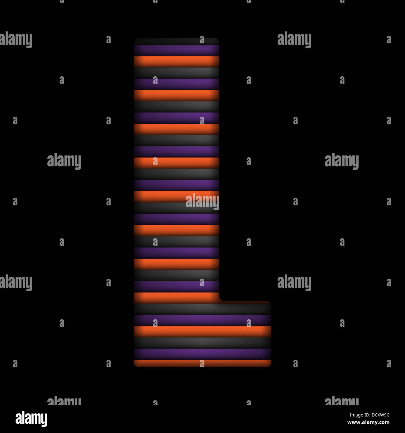 Vector - Halloween Alphabet Letters Stripe Black Orange Purple Stock ...
