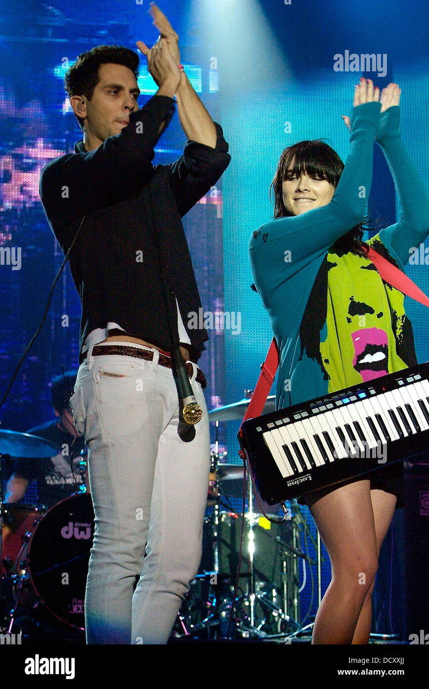 Gabe Saporta and Victoria Asher of Cobra Starship performs at The 2nd ...