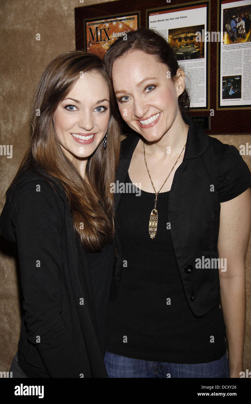 Laura Osnes and Melissa van der Schyff The cast recording session of ...