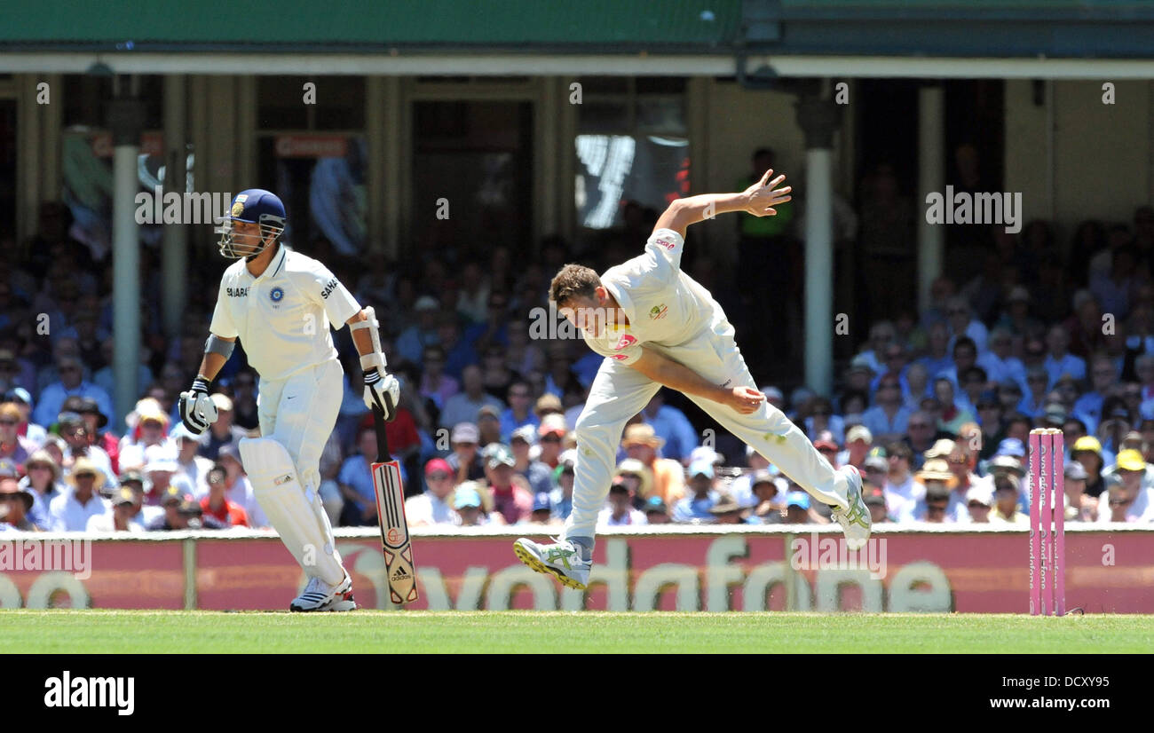 Cricketer James Patterson bowls during the Second Test Match between ...