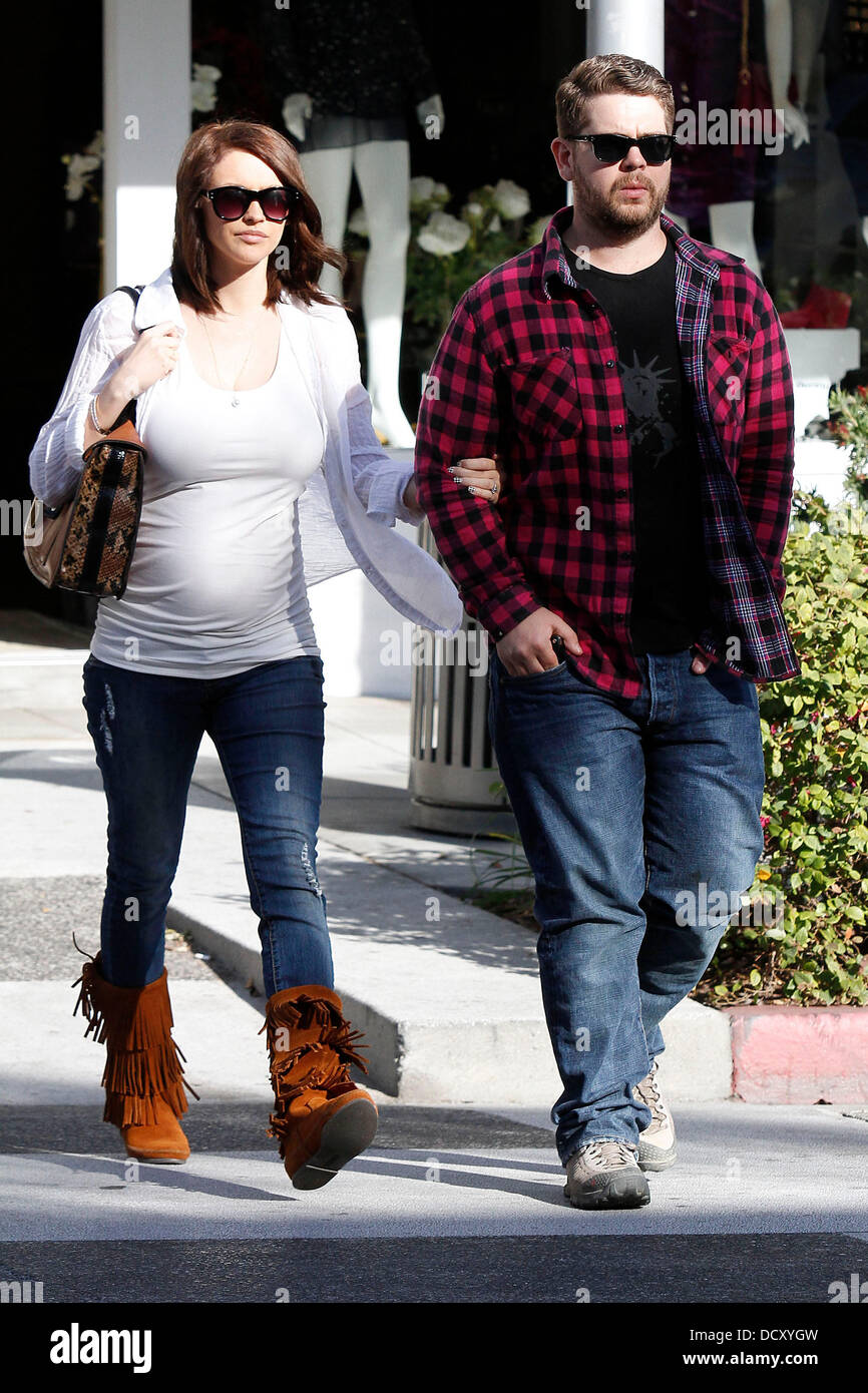 Jack Osbourne and his pregnant fiancee Lisa Stelly leaving La Scala ...