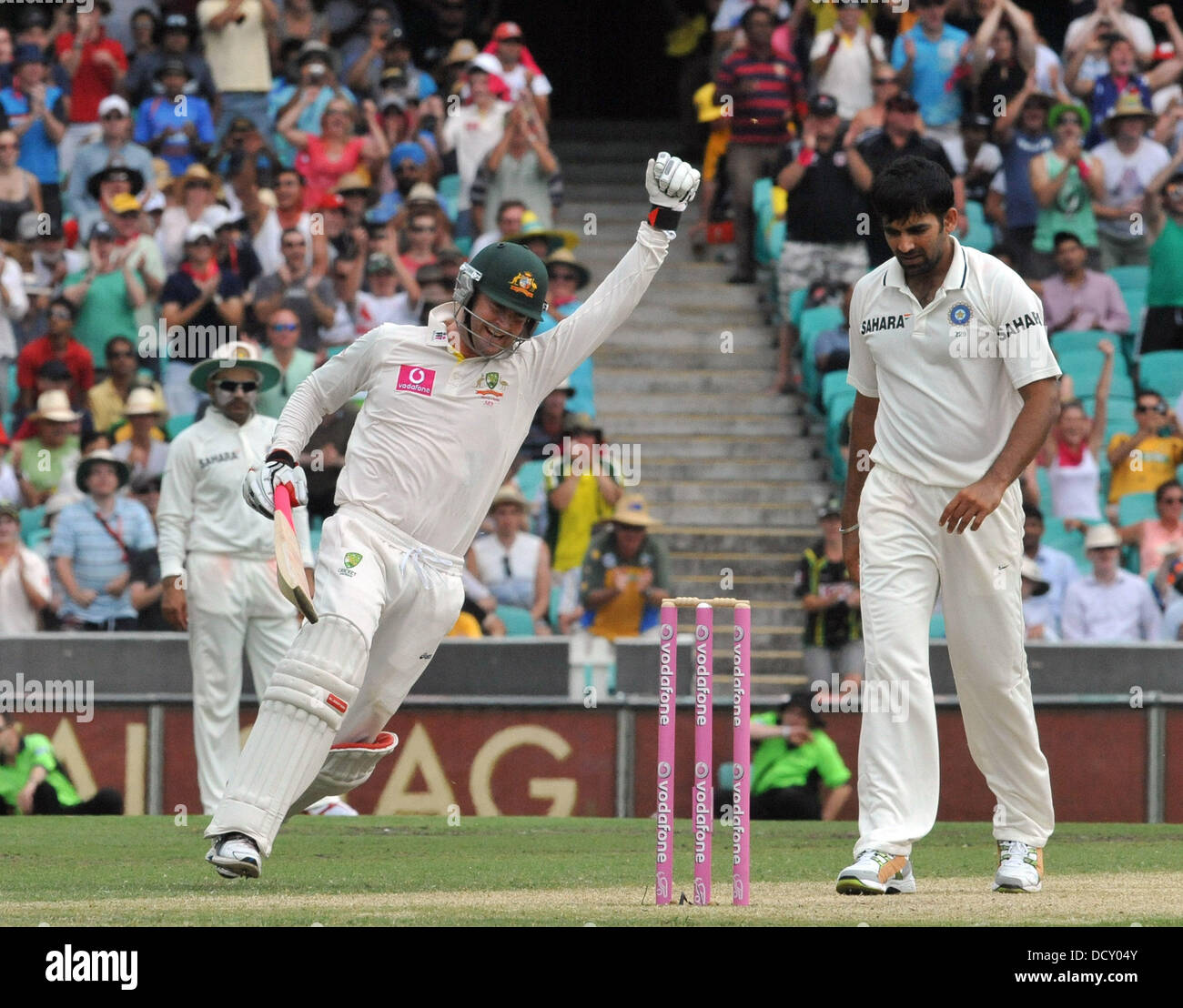 Michael Clarke celebrates during the Second Test Match between ...