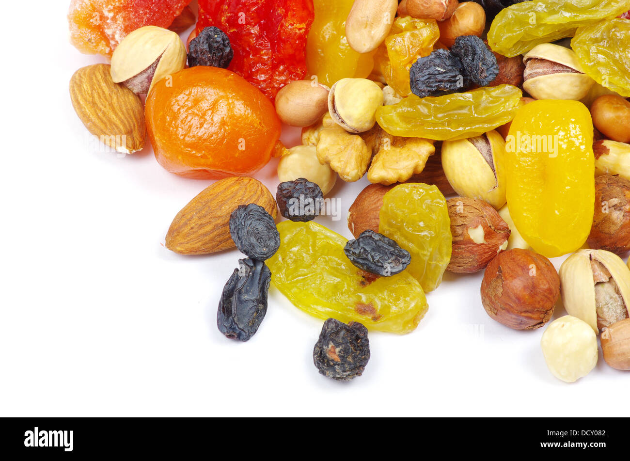 dried fruits on white Stock Photo - Alamy