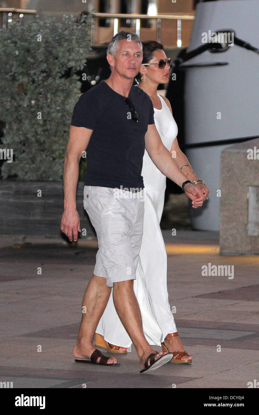 Gary Lineker with his wife Danielle Lineker enjoying a night out while ... Gary Lineker with his wife Danielle Lineker enjoying a night out while ...