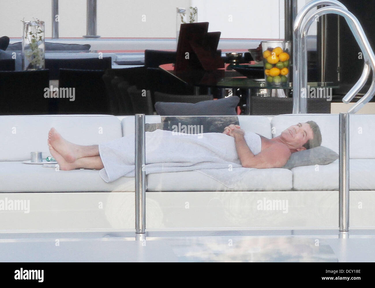 Simon Cowell relaxing aboard luxury super yacht, MY Slipstream St Barts ...