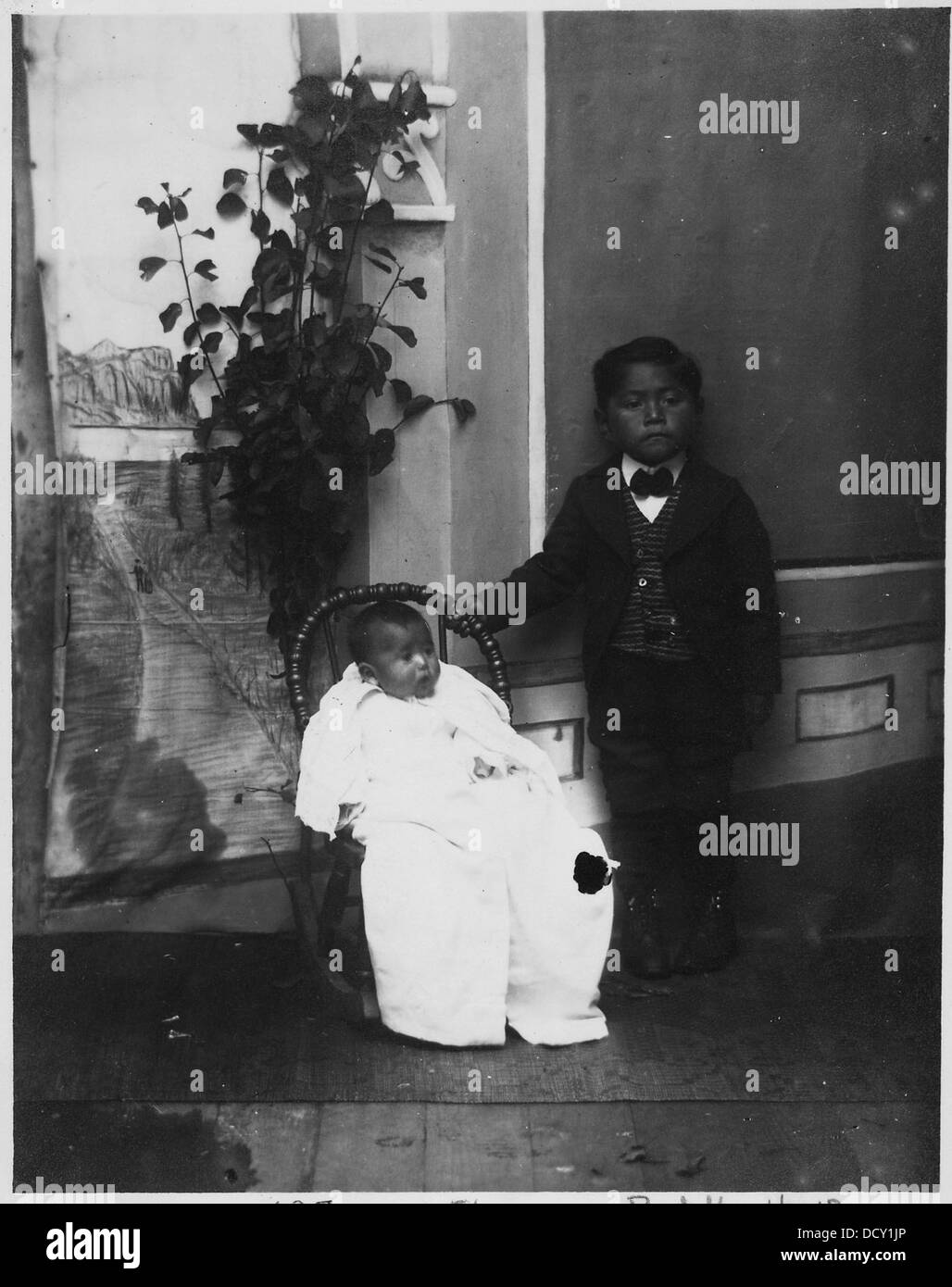 A photograph depicts an Indian boy with a baby, highlighting the ...