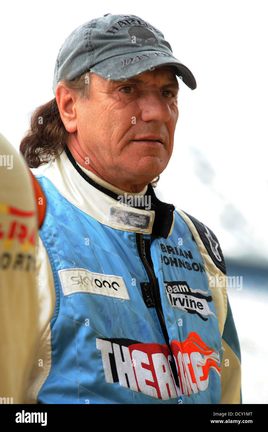 Brian Johnson of AC/DC appears during testing for Rolex Sports Car ...