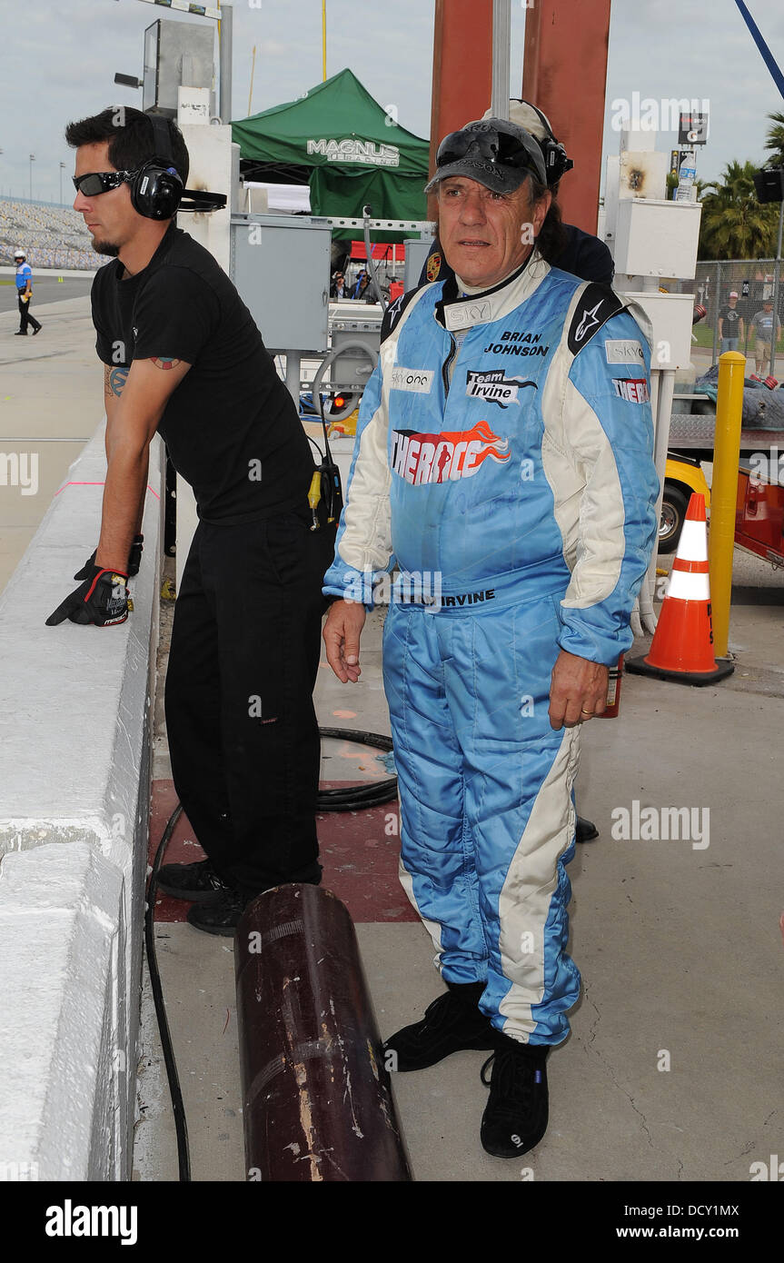Brian Johnson of AC/DC appears during testing for Rolex Sports Car ...