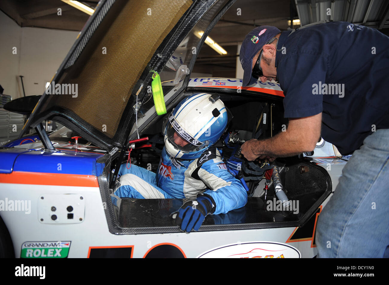 Brian Johnson of AC/DC appears during testing for Rolex Sports Car ...