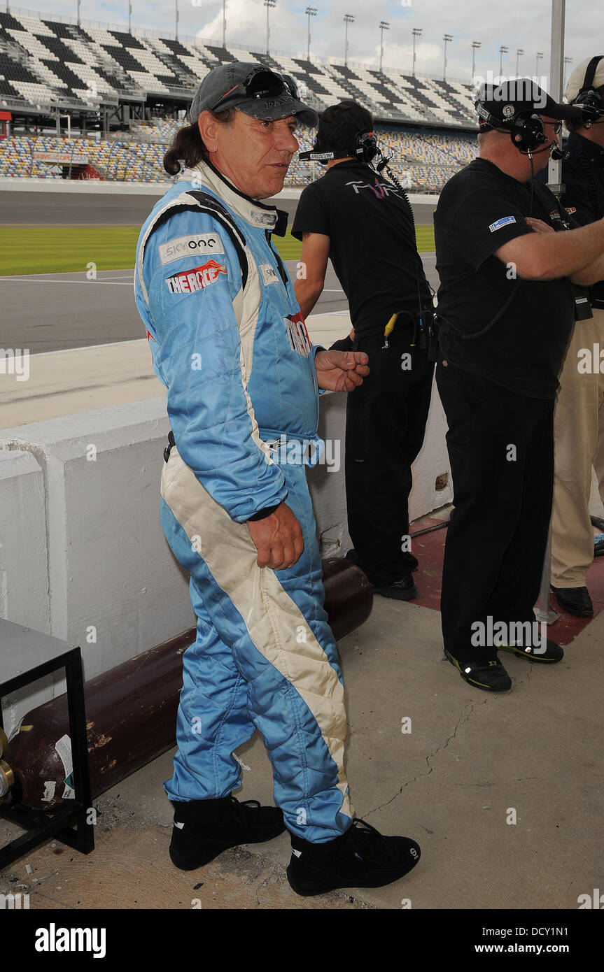 Brian Johnson of AC/DC appears during testing for Rolex Sports Car ...