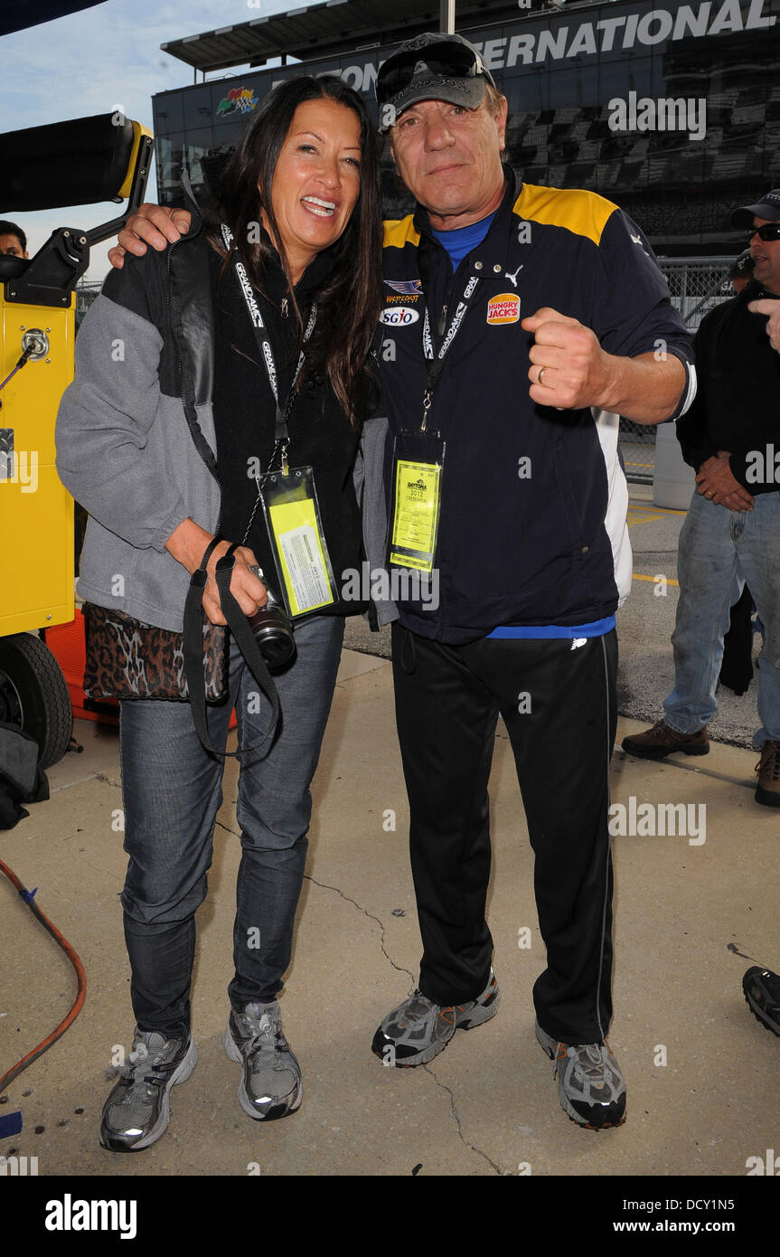 Brian Johnson of AC/DC appears during testing for Rolex Sports Car ...
