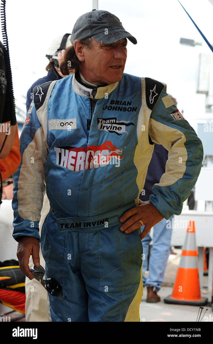 Brian Johnson of AC/DC appears during testing for Rolex Sports Car ...