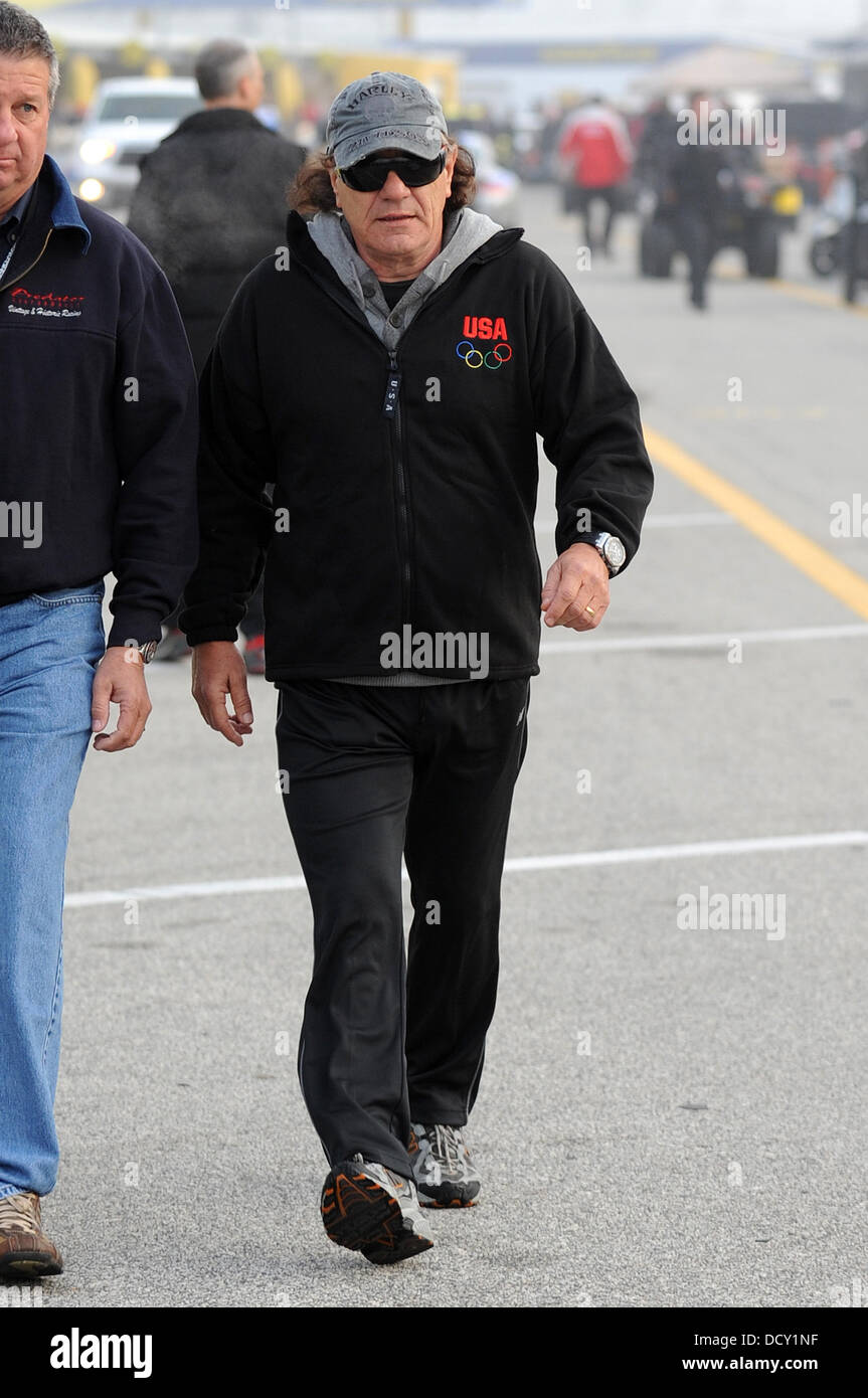 Brian Johnson of AC/DC appears during testing for Rolex Sports Car ...