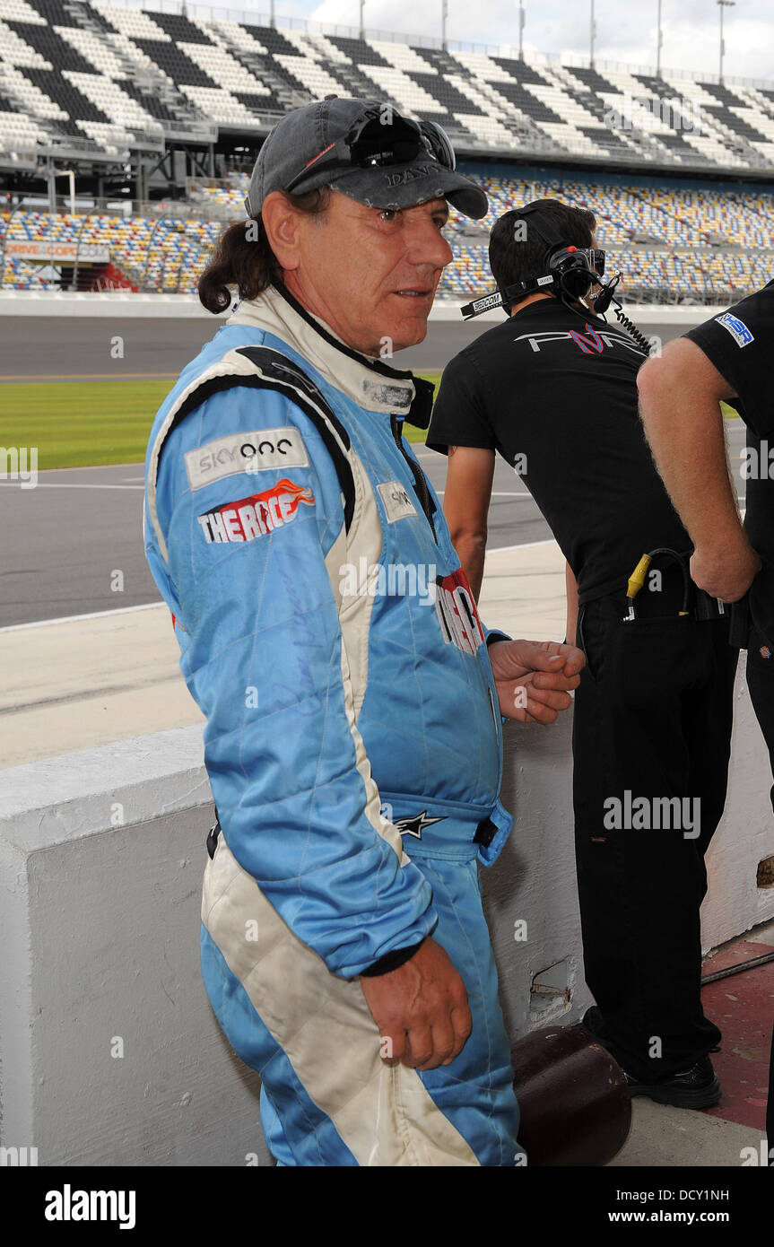 Brian Johnson of AC/DC appears during testing for Rolex Sports Car ...