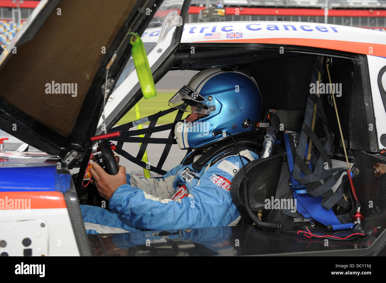 Brian Johnson of AC/DC appears during testing for Rolex Sports Car ...