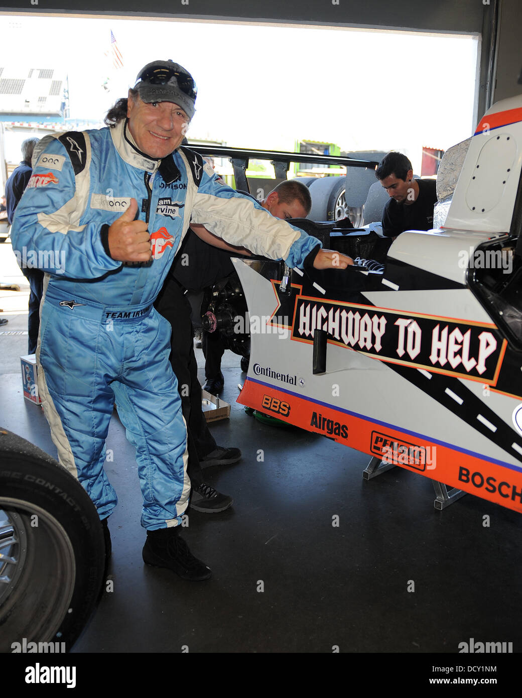 Brian Johnson of AC/DC appears during testing for Rolex Sports Car ...