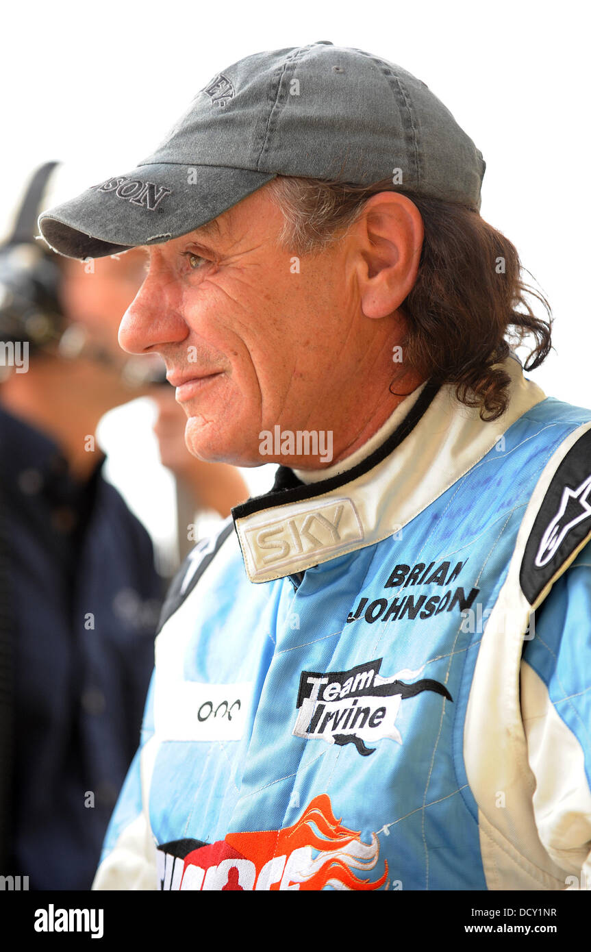 Brian Johnson of AC/DC appears during testing for Rolex Sports Car ...
