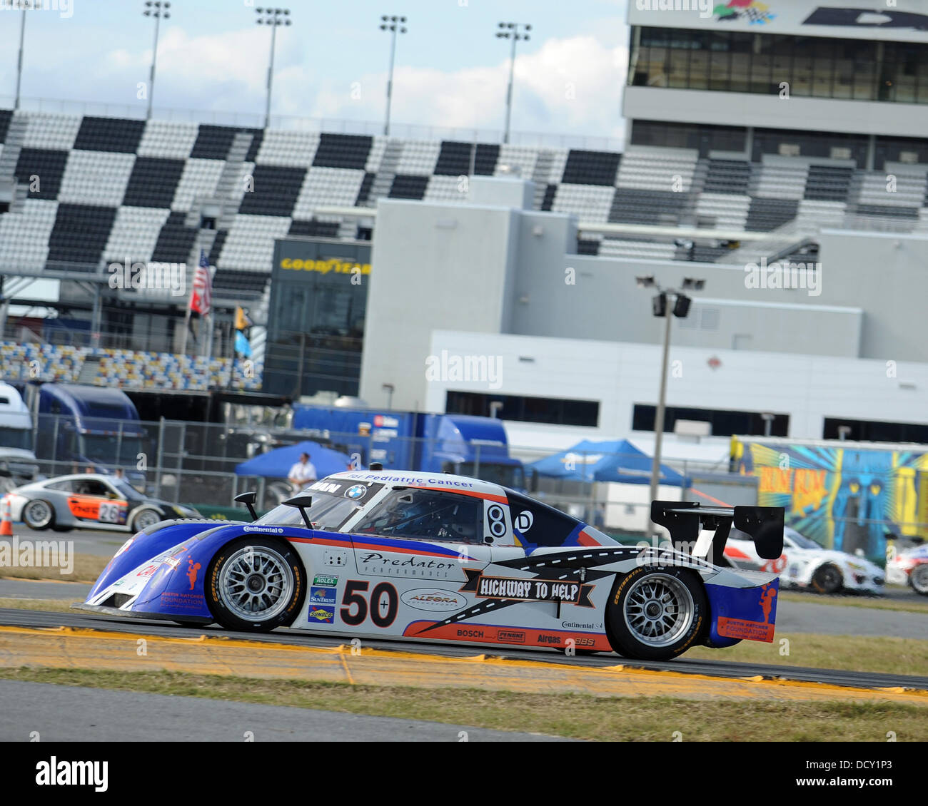 Brian Johnson of AC/DC appears during testing for Rolex Sports Car ...
