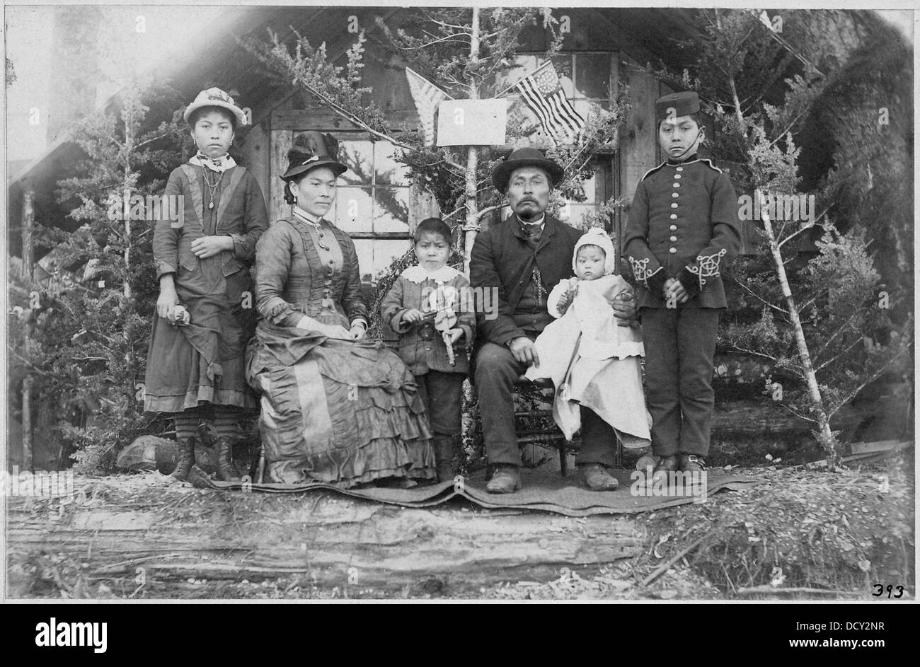 An image of a Native American family, reflecting the traditional ...