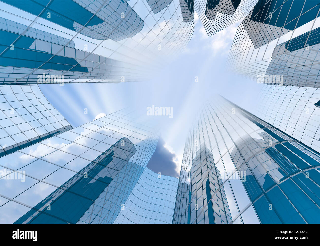 Modern Skyscrapers on sky background Stock Photo - Alamy