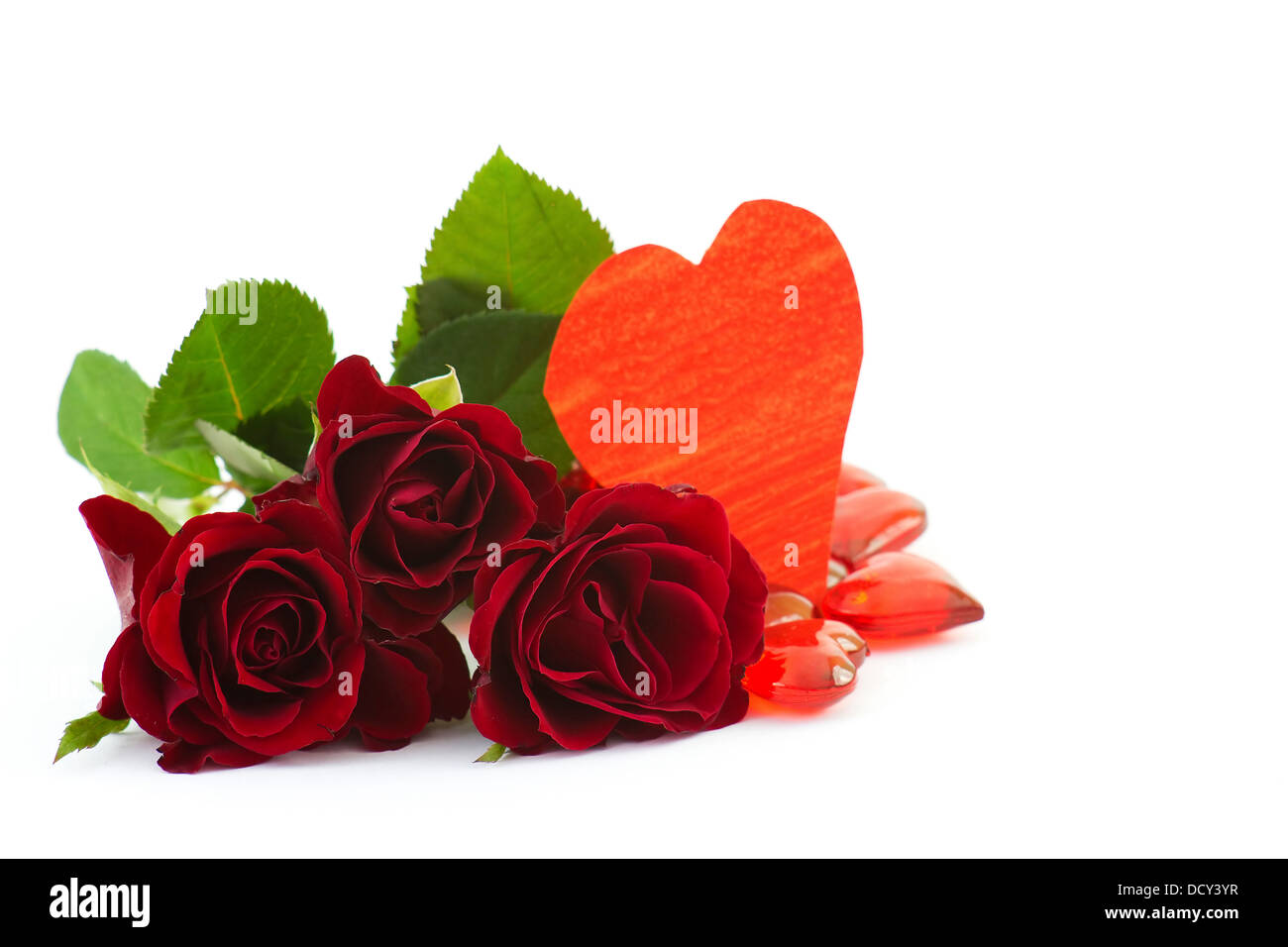 red roses and hearts Stock Photo - Alamy